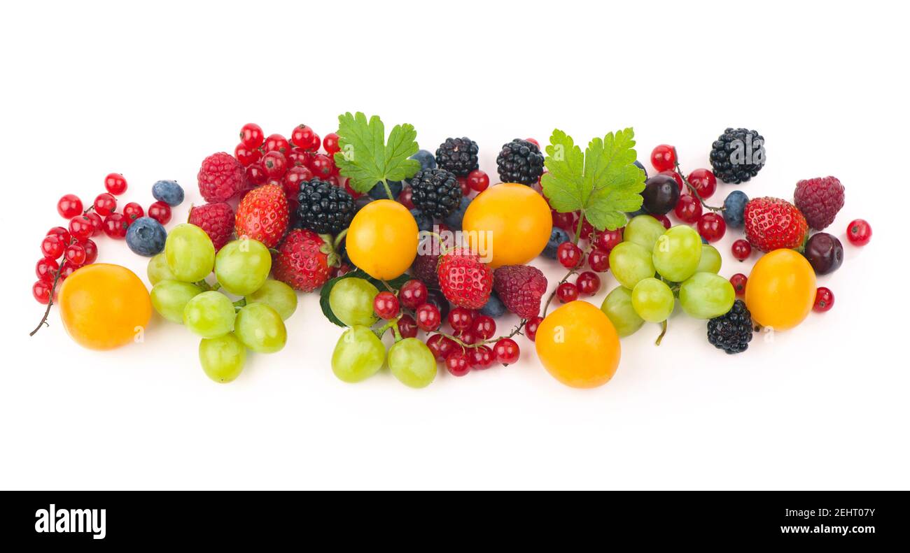berry mix isolated on a white background Stock Photo - Alamy