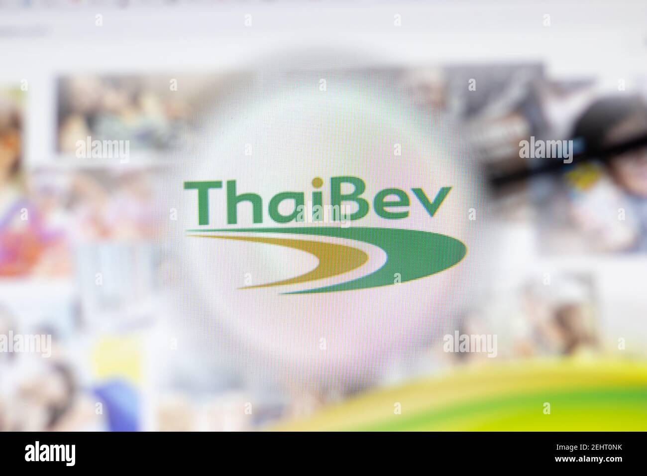 New York, USA - 15 February 2021: ThaiBev website in browser with ...