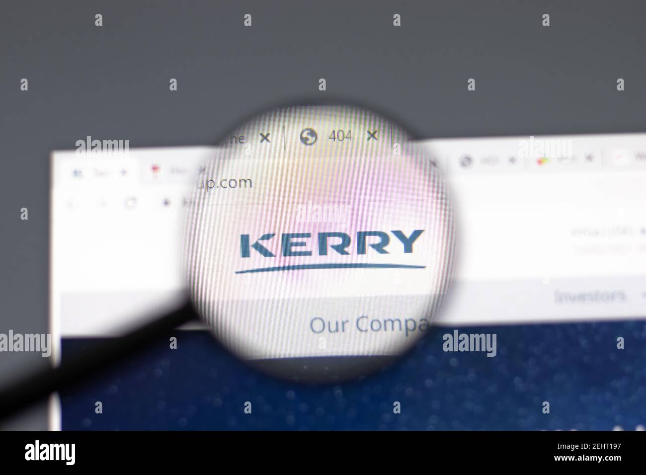 New York, USA - 15 February 2021: Kerry Group website in browser with ...