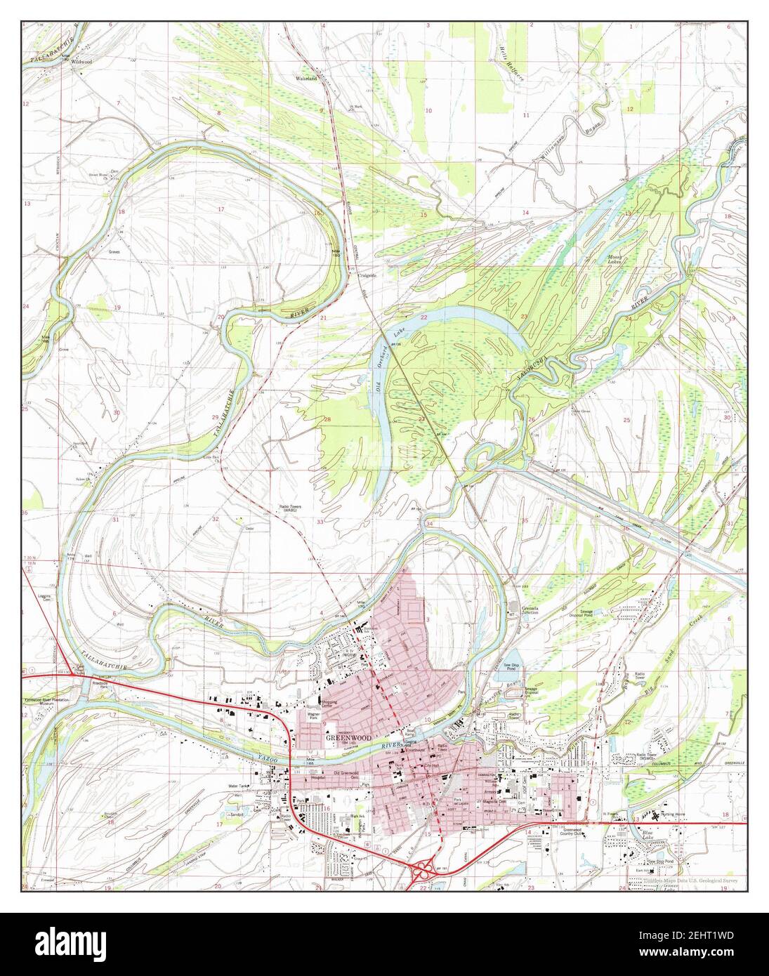 Map of greenwood mississippi hi-res stock photography and images - Alamy