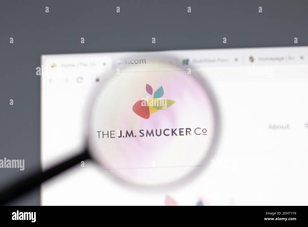 New York, USA - 15 February 2021: The JM Smucker Company website in ...