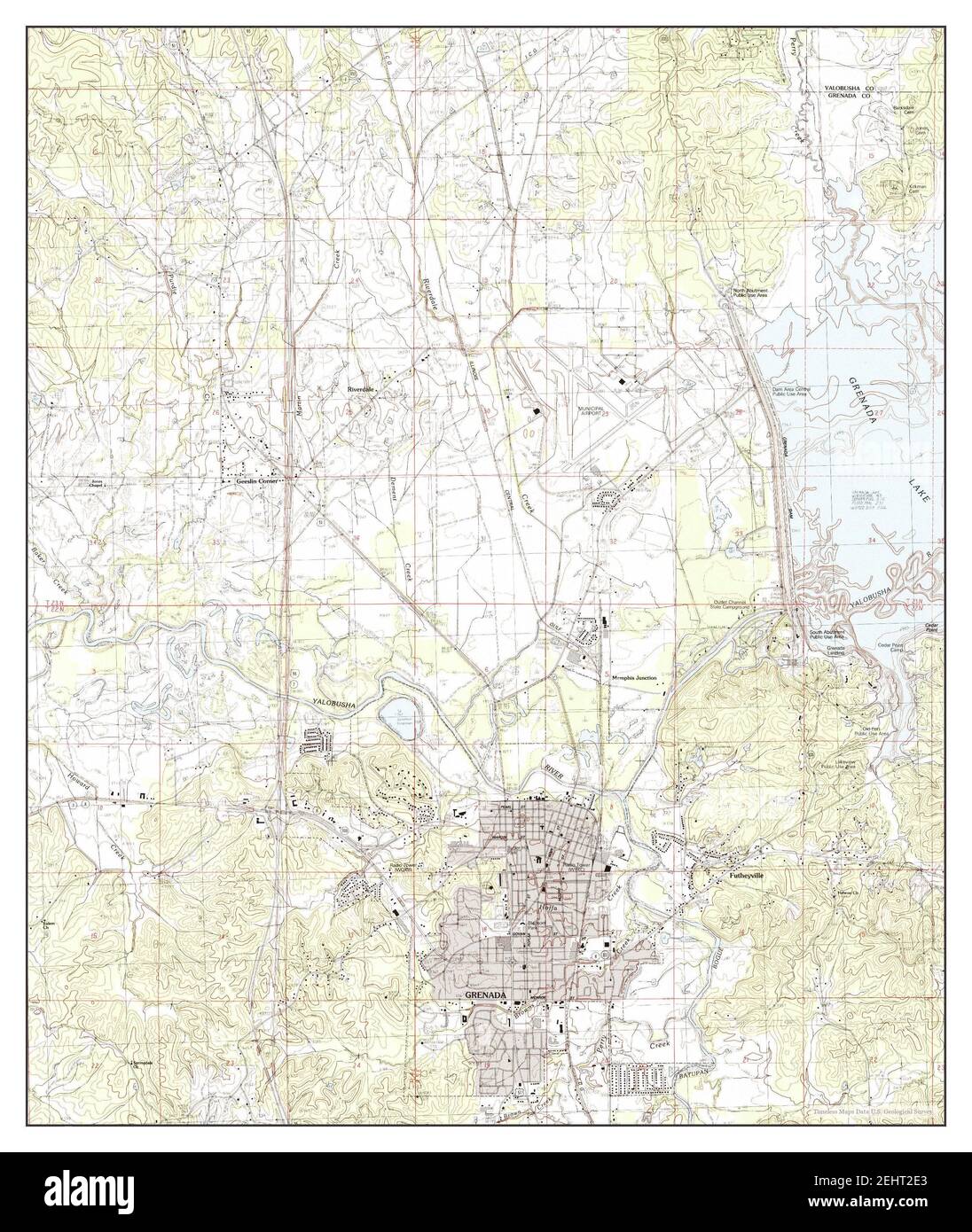 Grenada, Mississippi, map 1983, 1:24000, United States of America by ...