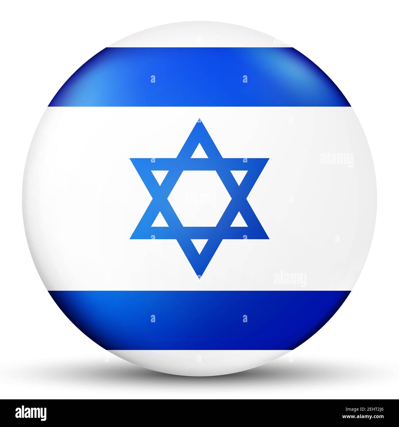 Glass light ball with flag of Israel. Round sphere, template icon ...