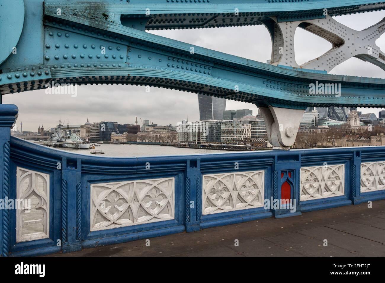 View of London cityscape from Tower Bridge in London, UK Stock Photo ...