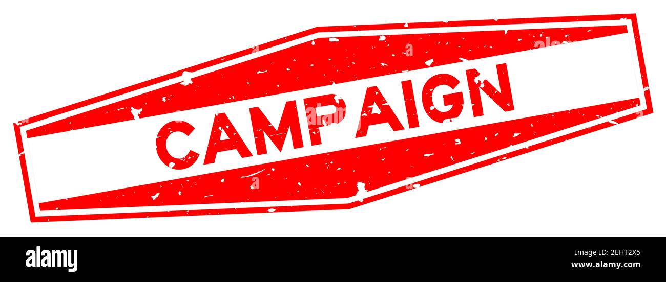 Grunge red campaign word hexagon rubber seal stamp on white background Stock Vector Image & Art ...