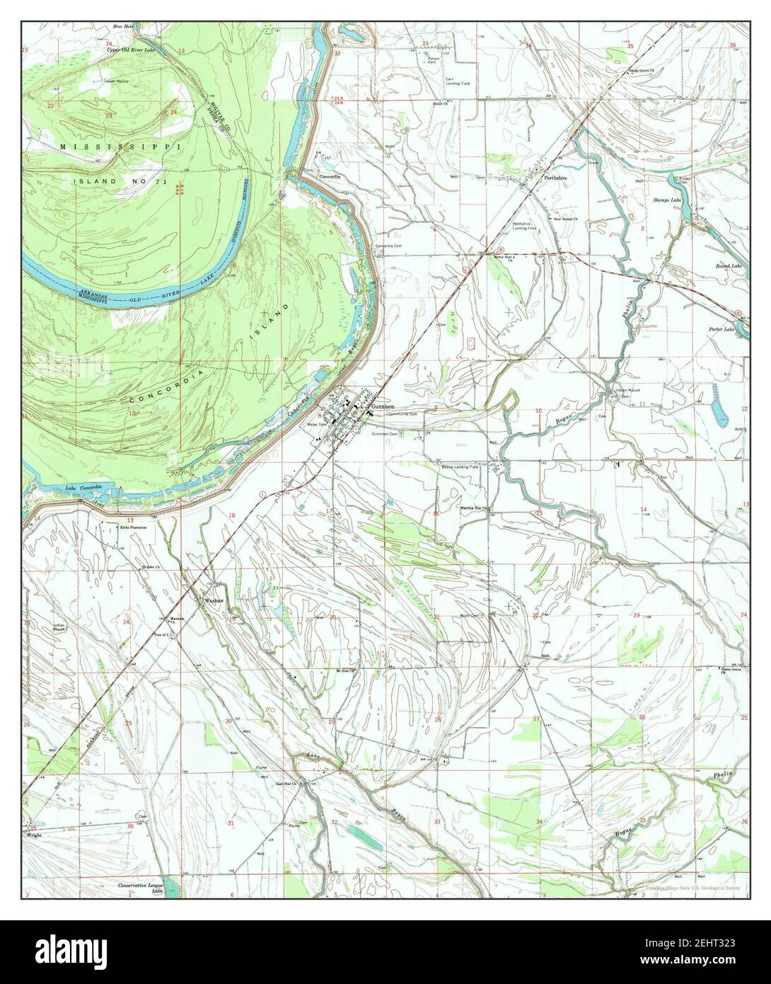 Gunnison, Mississippi, map 1969, 1:24000, United States of America by ...