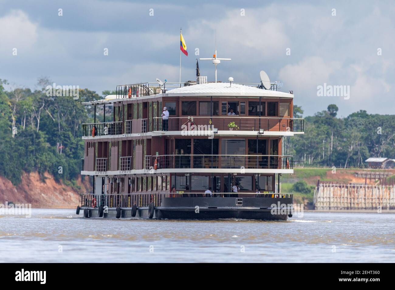 Manatee Tourist (river) boat, Amazon Rainforest, Napo River, Yasuni ...