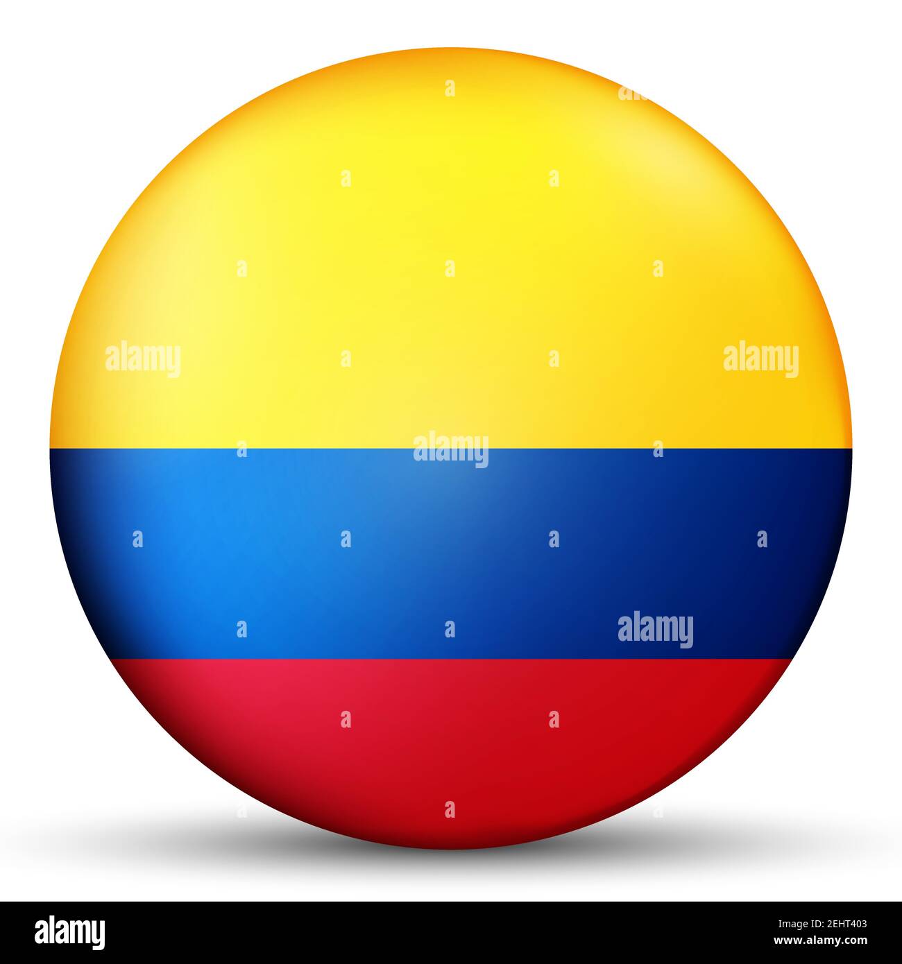 Glass light ball with flag of Colombia. Round sphere, template icon ...
