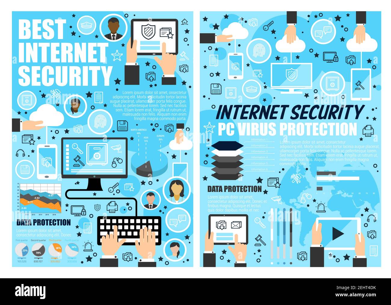 Internet security and virus protection web technology. Cyber safety ...