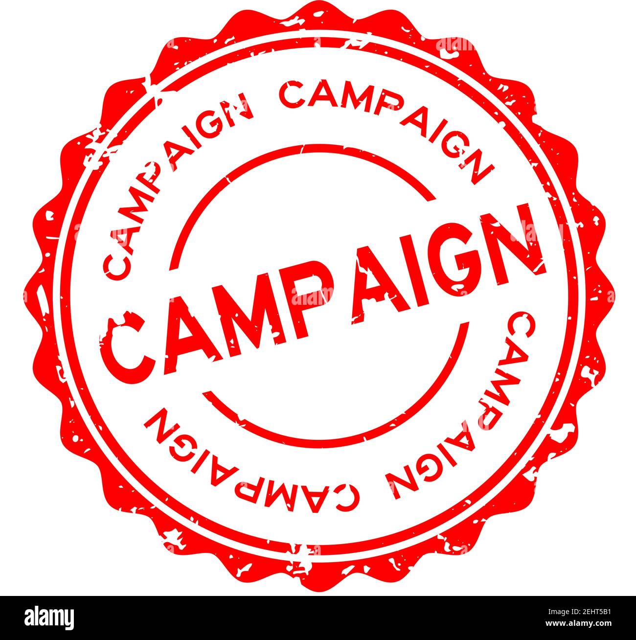 Grunge red campaign word round rubber seal stamp on white background ...