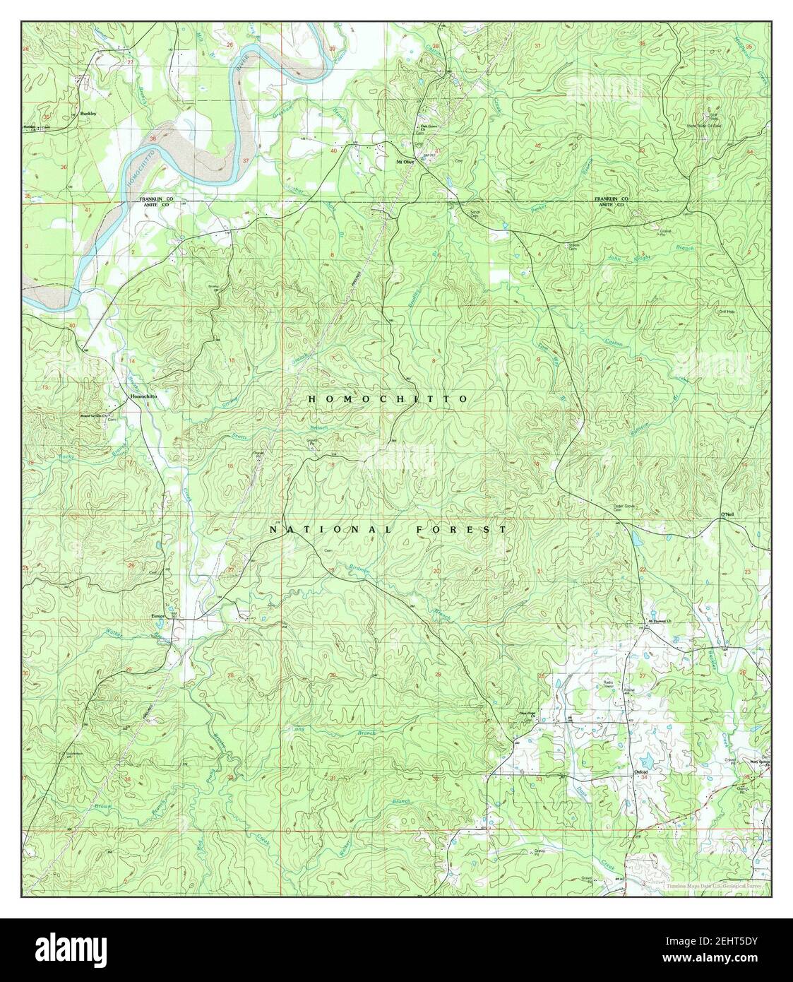Homochitto, Mississippi, map 1988, 1:24000, United States of America by ...