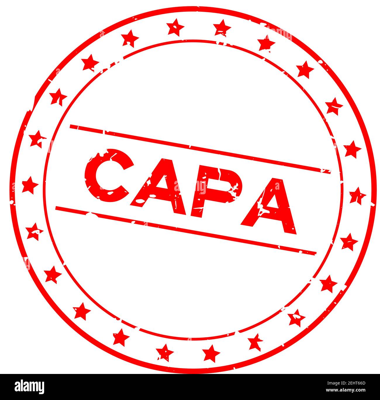 Grunge red CAPA (abbreviation of corrective action and preventive ...