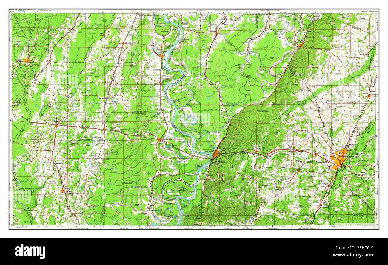 Jackson, Mississippi, map 1962, 1:250000, United States of America by ...