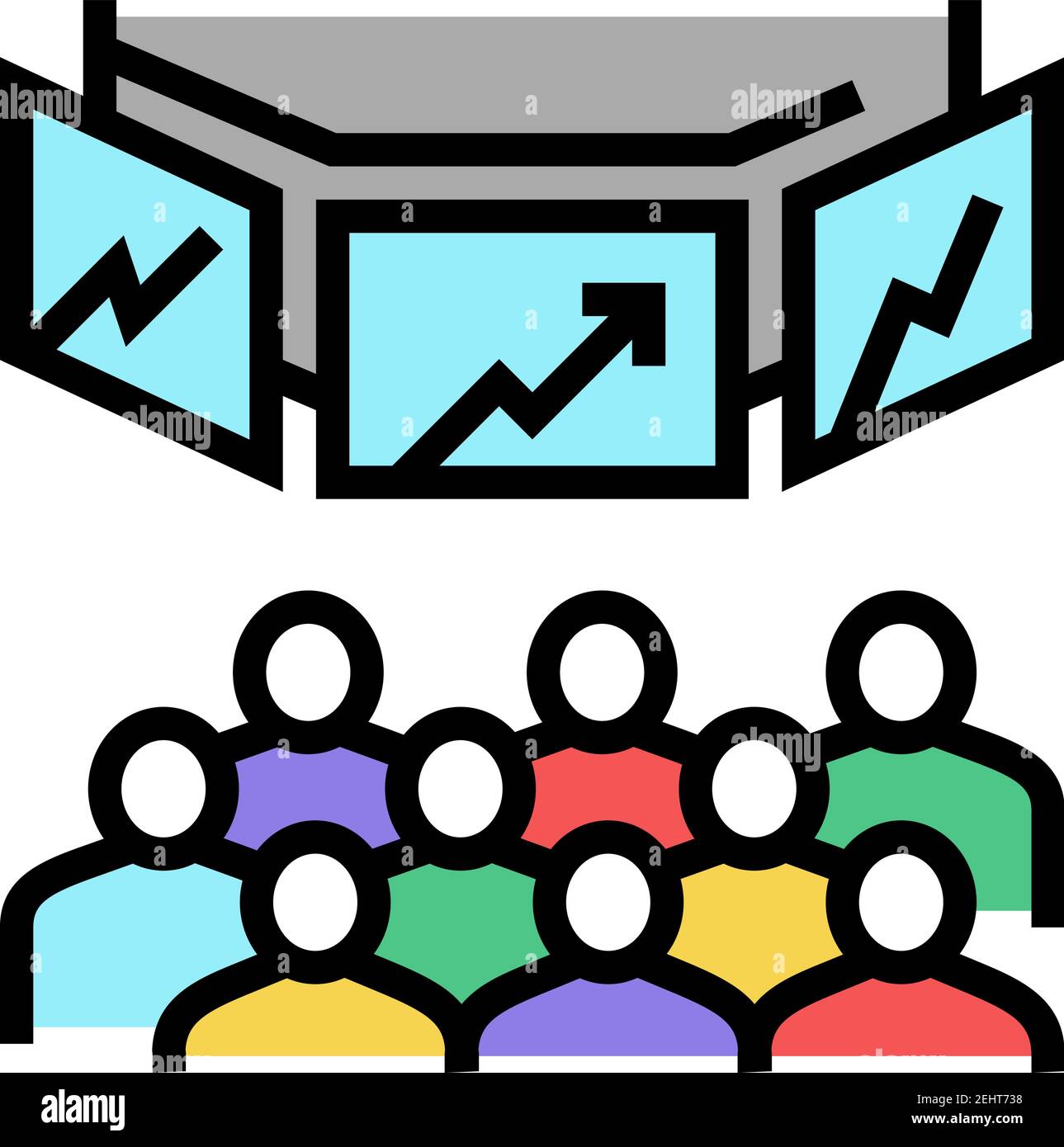 trading on stock exchange color icon vector illustration Stock Vector ...