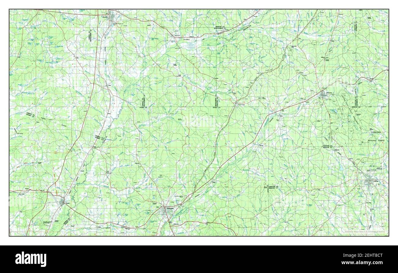 Map of kosciusko mississippi hi-res stock photography and images - Alamy