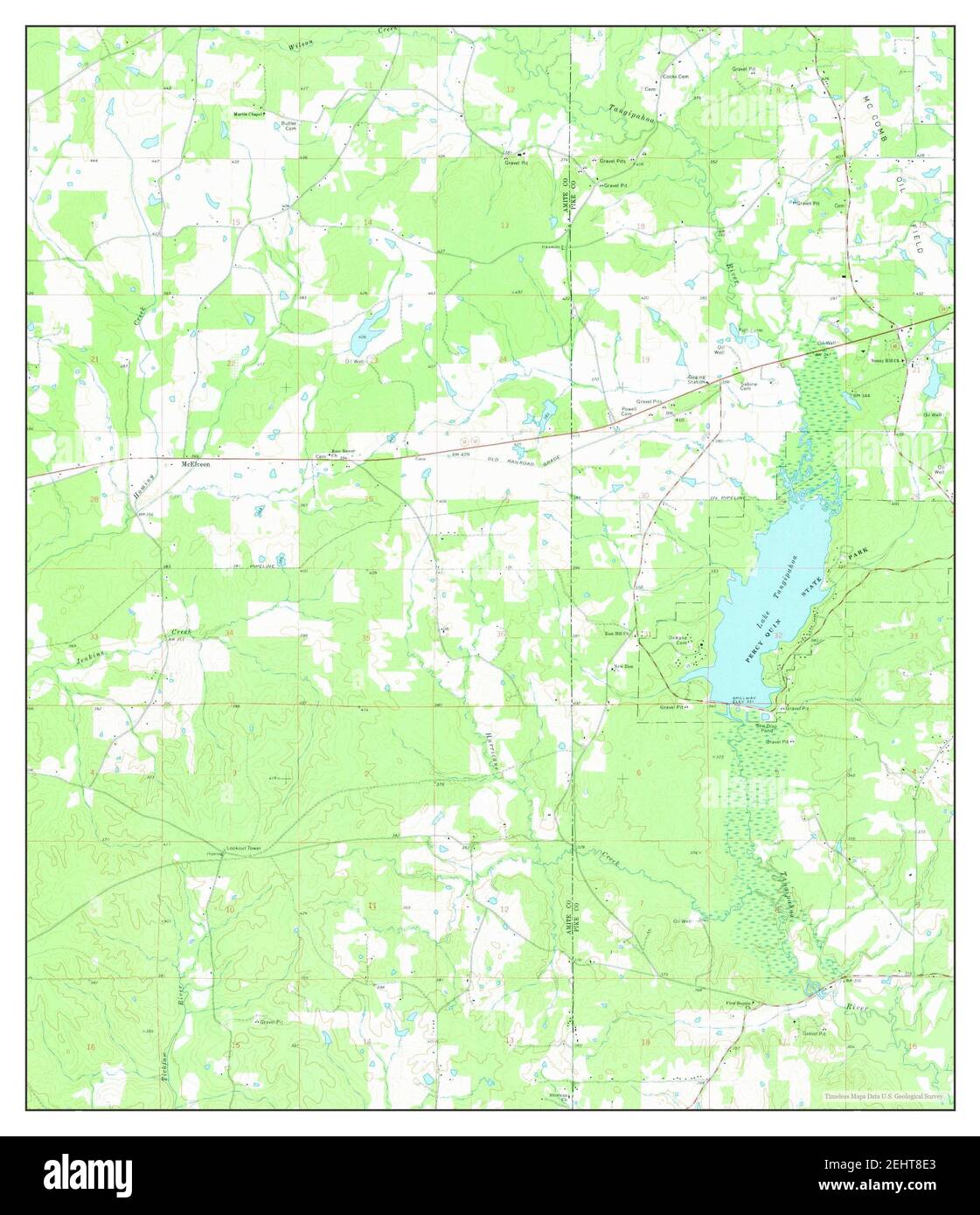 Lake Tangipahoa, Mississippi, map 1972, 1:24000, United States of ...