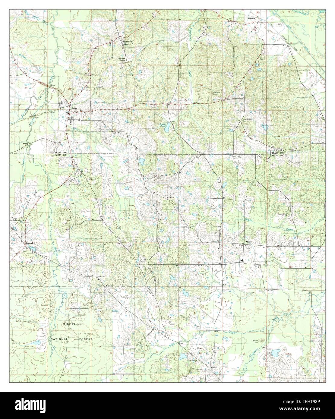 Lena, Mississippi, map 1989, 1:24000, United States of America by ...
