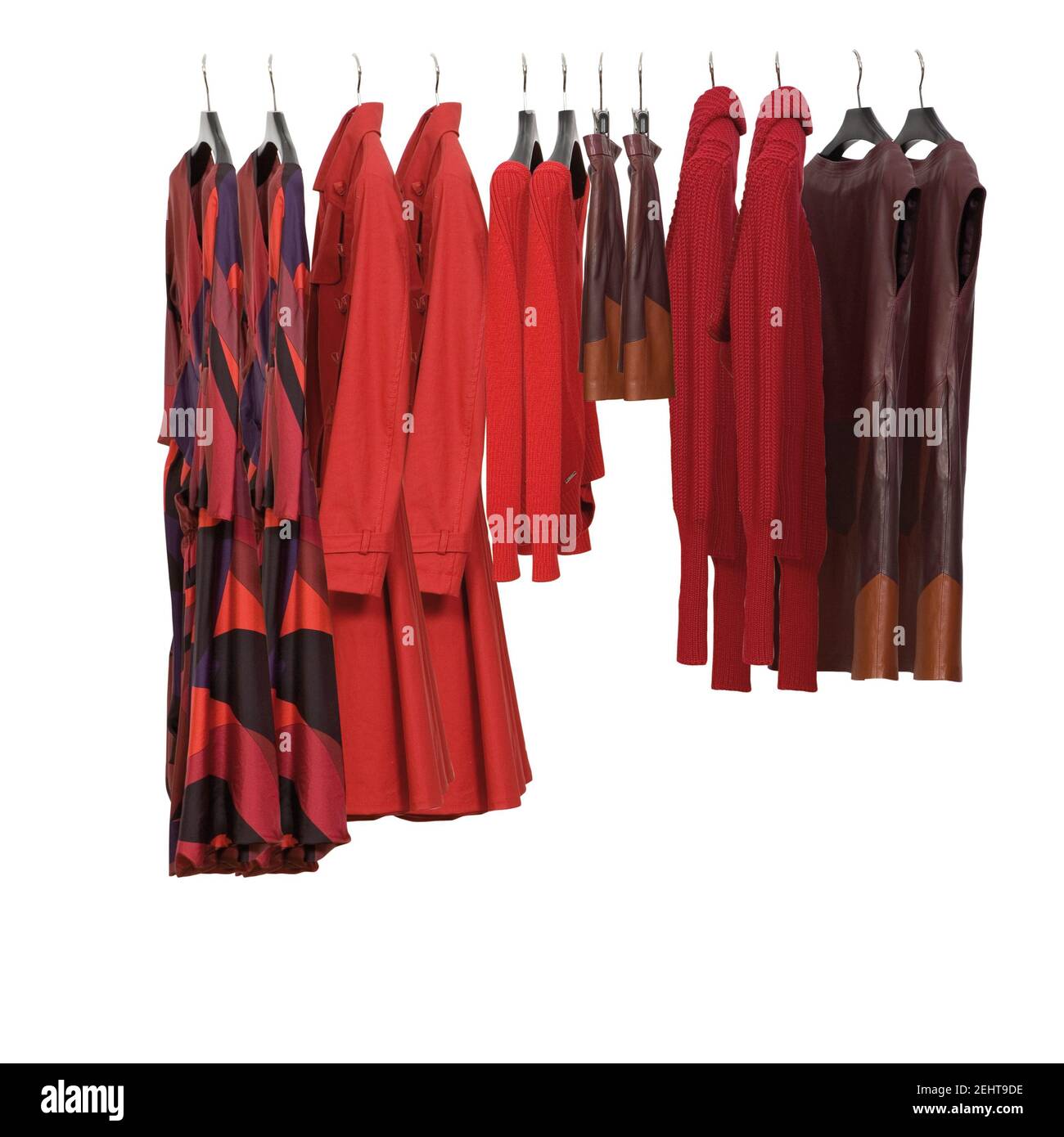Hanging clothes in a boutique Cut Out Stock Images & Pictures - Alamy
