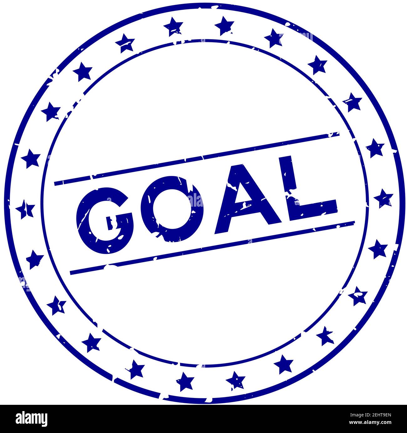 Grunge blue goal word round rubber seal stamp on white background Stock ...