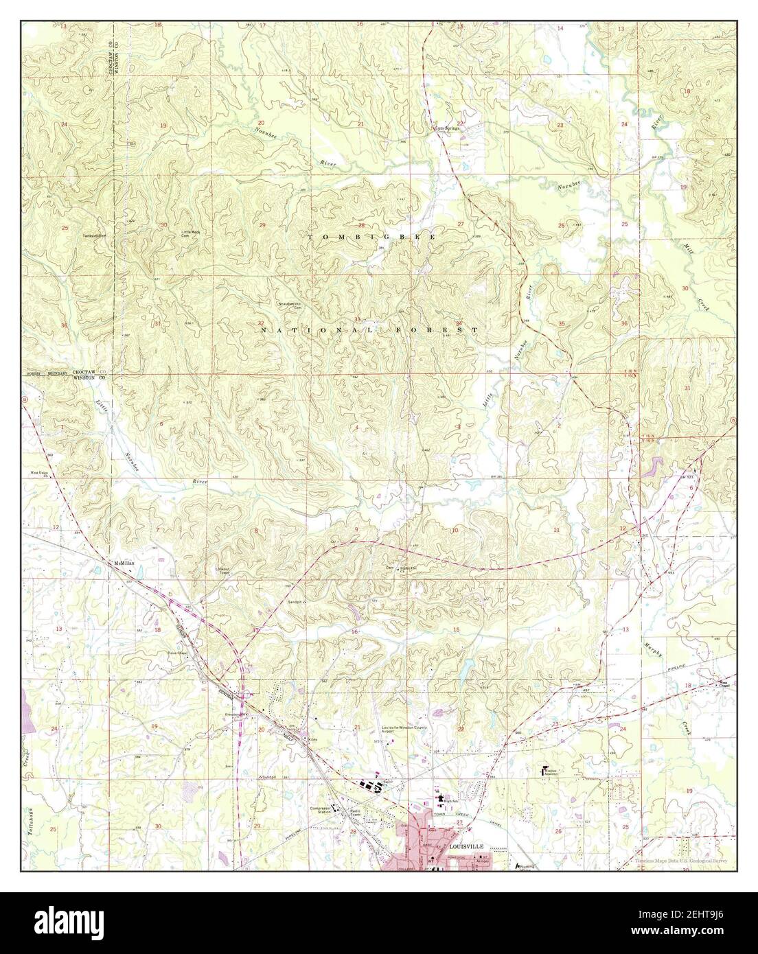 Map of louisville mississippi hi-res stock photography and images - Alamy