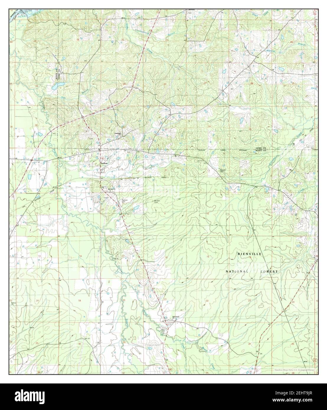Ludlow, Mississippi, map 1989, 1:24000, United States of America by ...