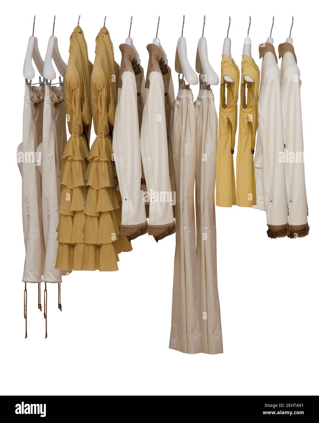 Hanging clothes in a boutique Cut Out Stock Images & Pictures - Alamy