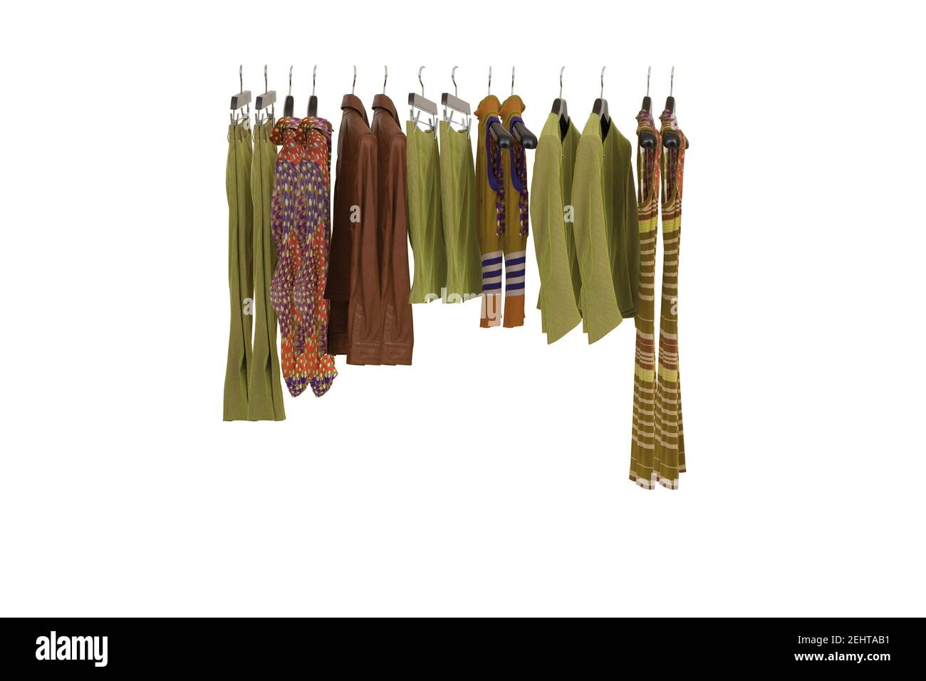Hanging clothes in a boutique Cut Out Stock Images & Pictures - Alamy