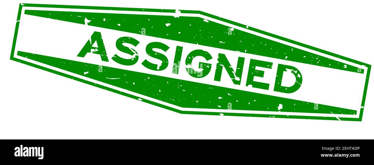 Grunge green assigned word hexagon rubber seal stamp on white background Stock Vector Image ...