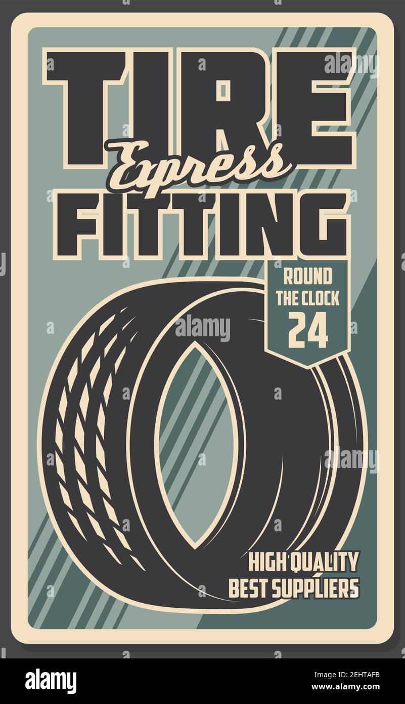 Tire fitting vector vectors hi-res stock photography and images - Alamy