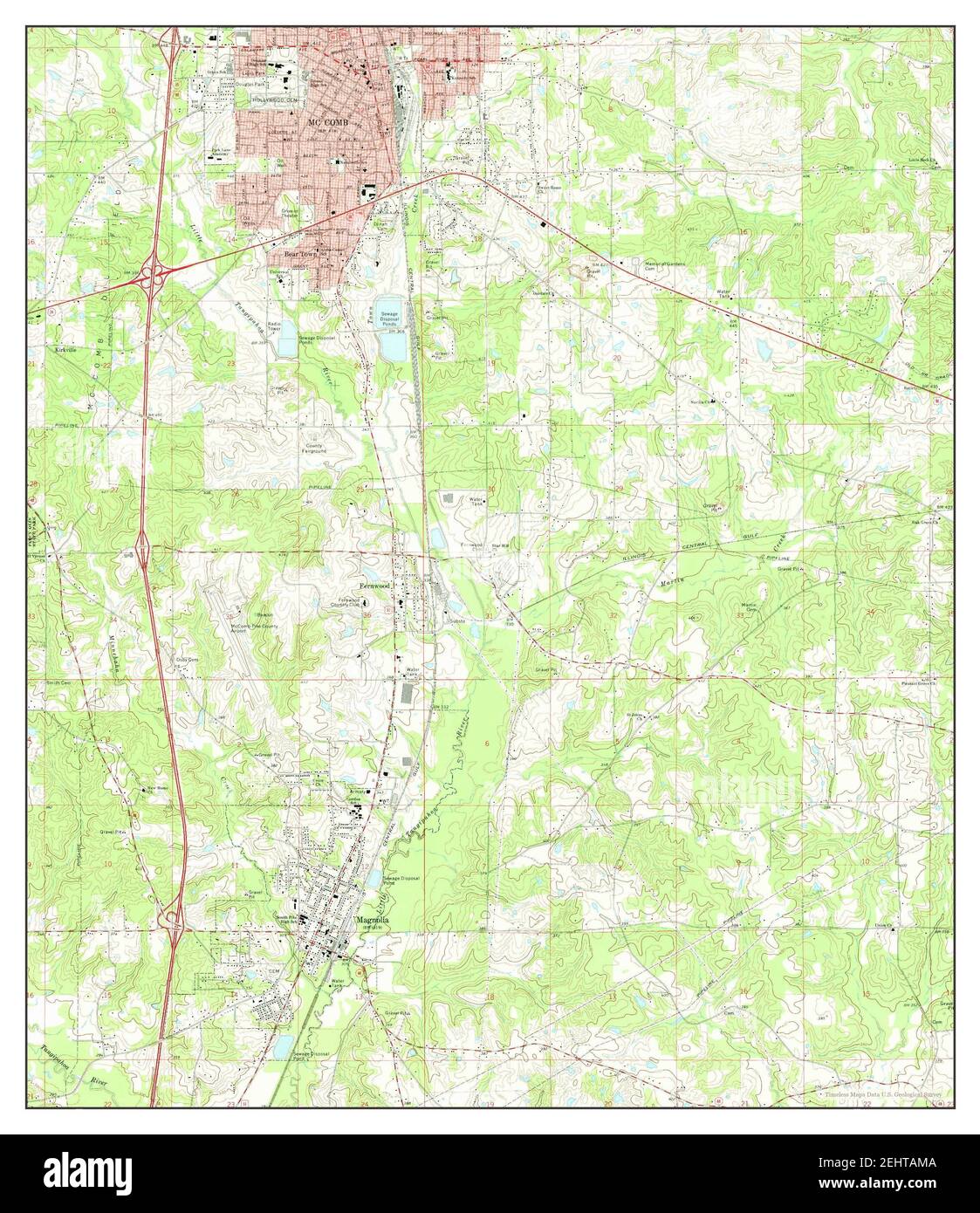 Map of mccomb mississippi hi-res stock photography and images - Alamy