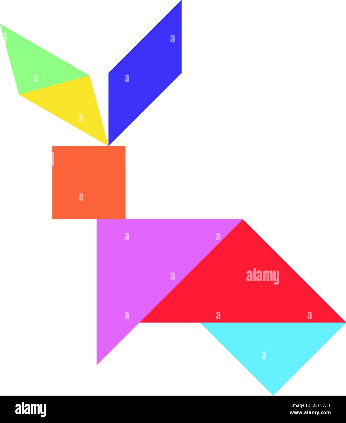 Tangram puzzle in rabbit shape on white background (Vector Stock Vector ...