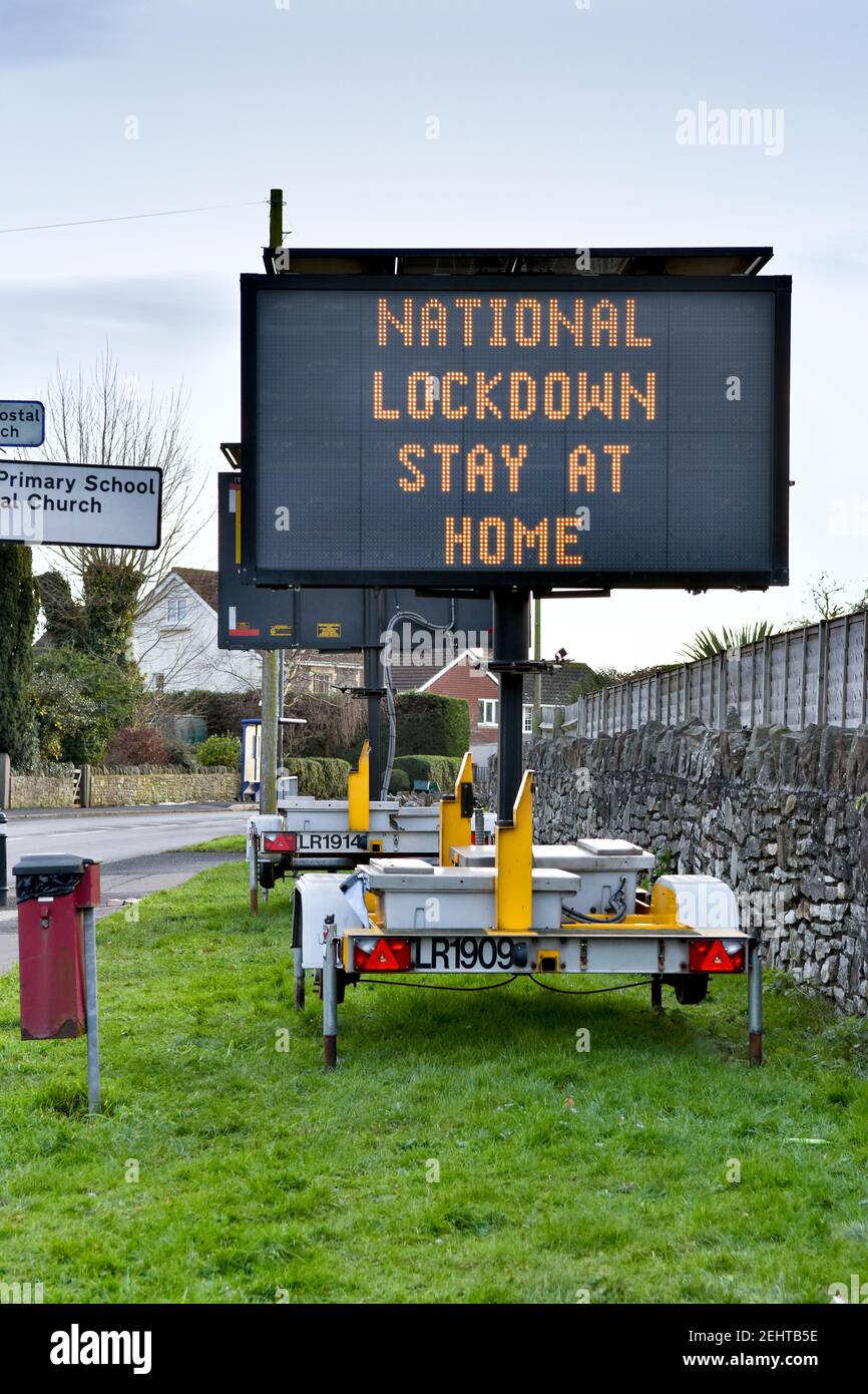 Local Covid National Lockdown road signs in Bristol, UK Stock Photo - Alamy