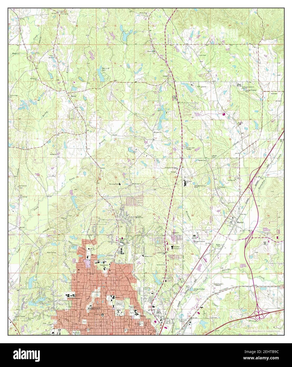 Meridian North, Mississippi, map 1971, 1:24000, United States of ...