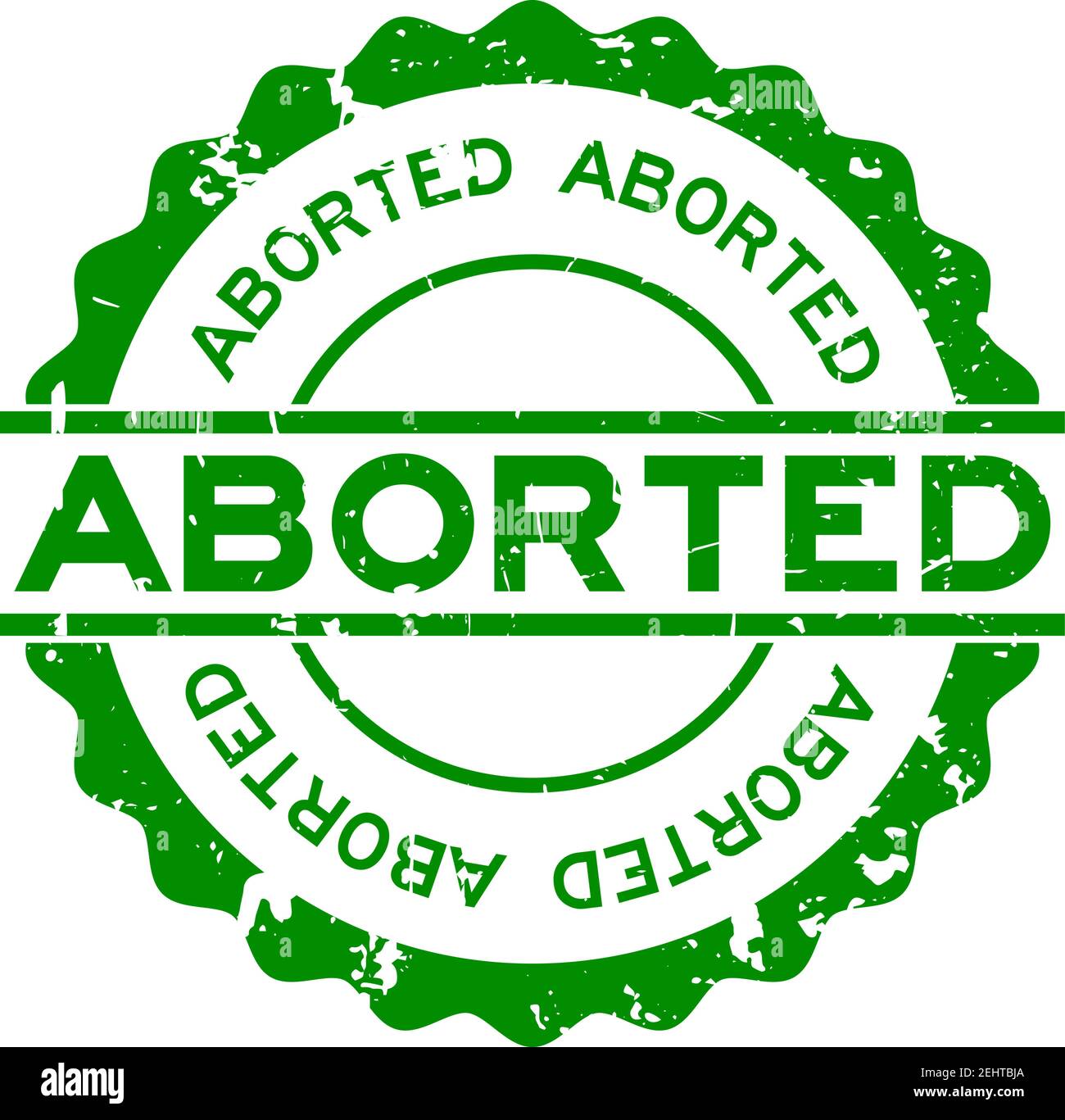 Grunge green aborted word round rubber seal stamp on white background Stock Vector Image & Art ...