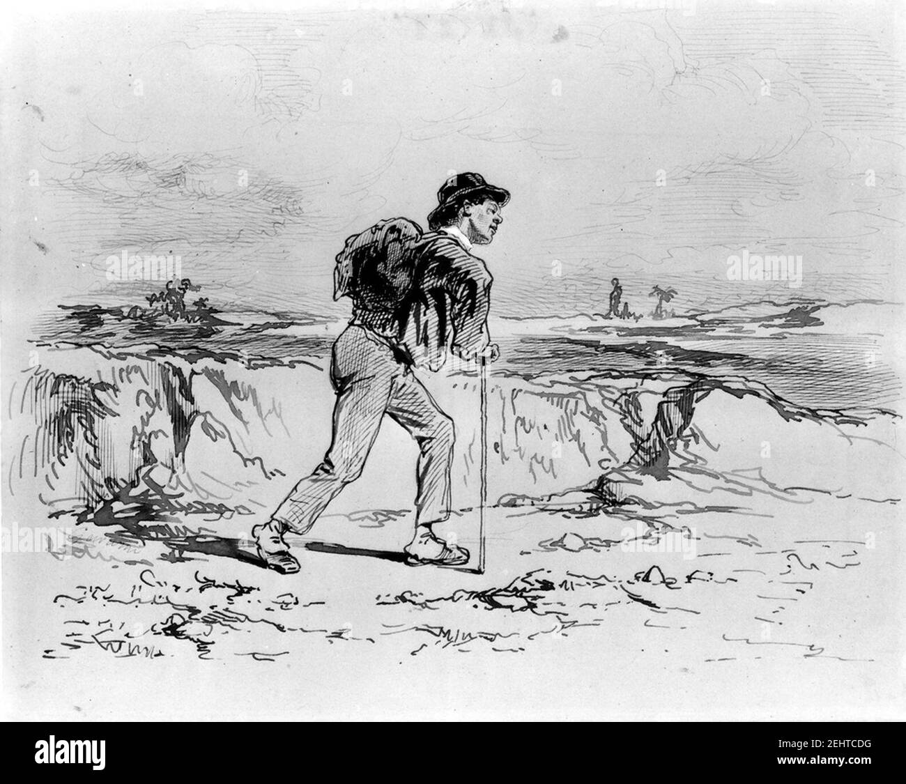 Paul Gavarni - Young Man with Knapsack Stock Photo - Alamy