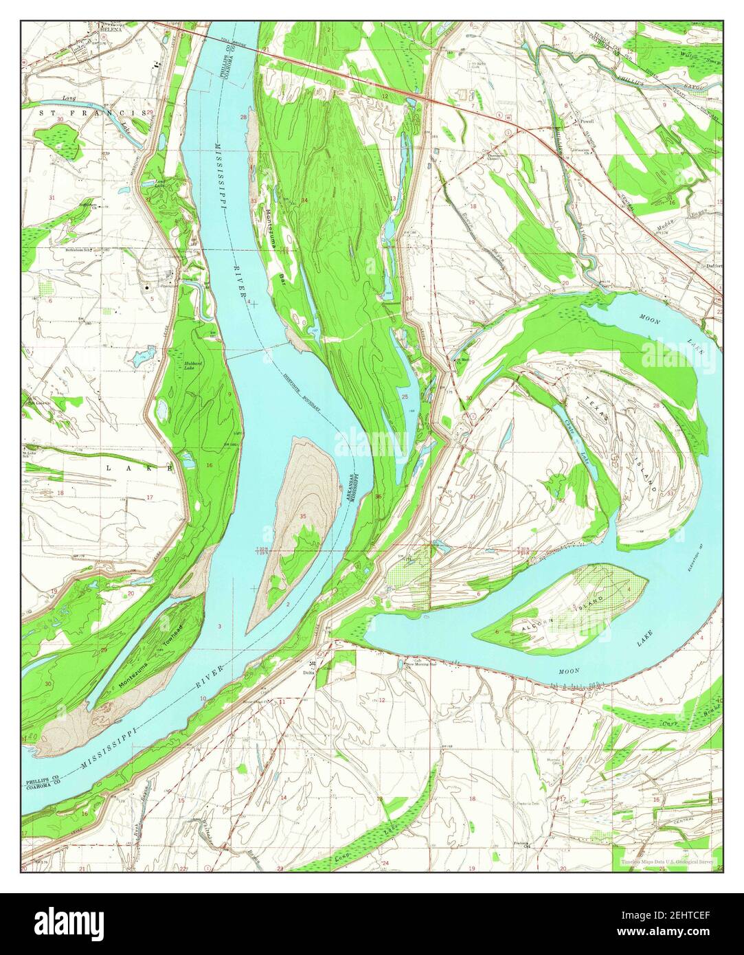 Moon Lake, Mississippi, map 1964, 1:24000, United States of America by ...