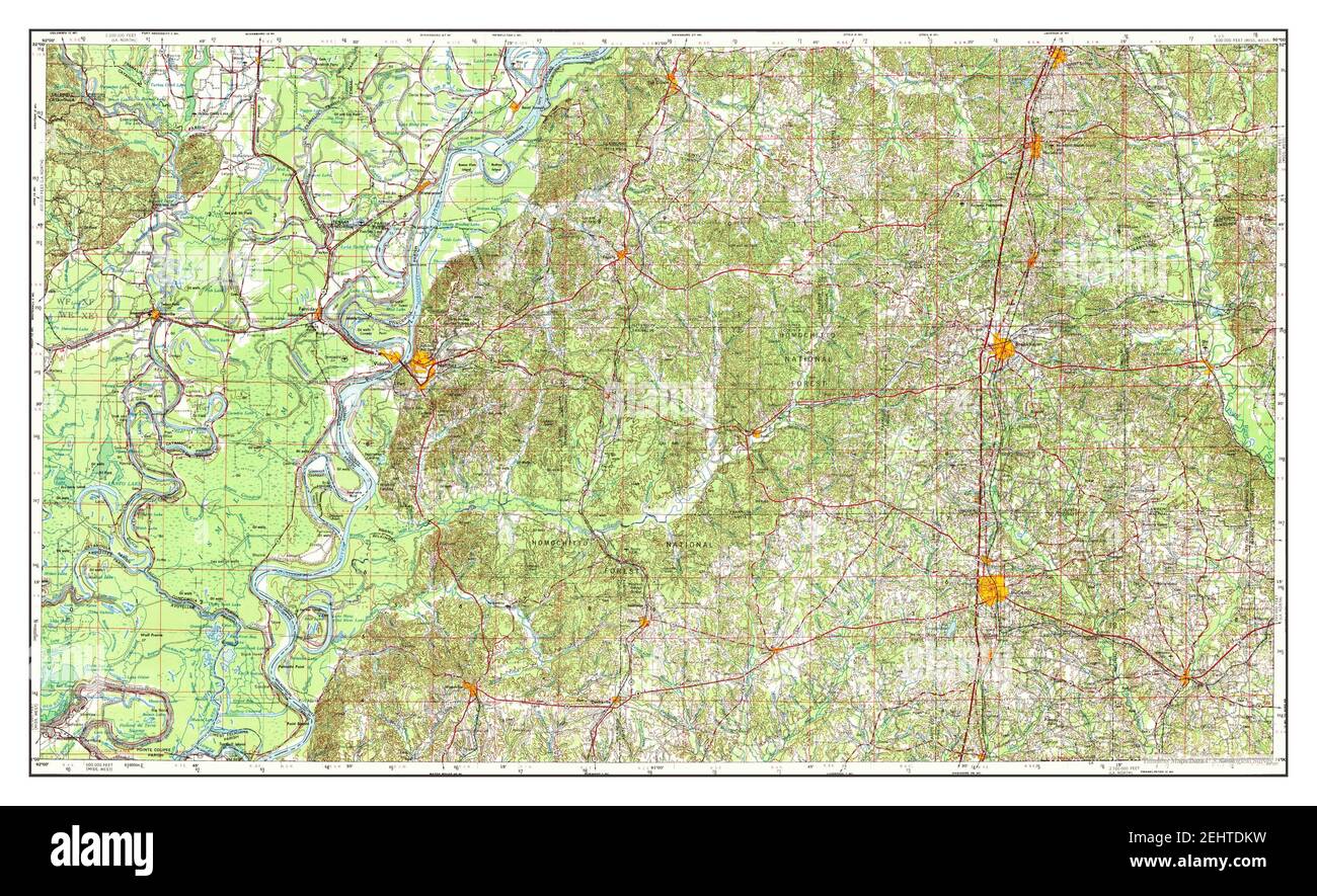 Natchez, Mississippi, map 1953, 1:250000, United States of America by ...
