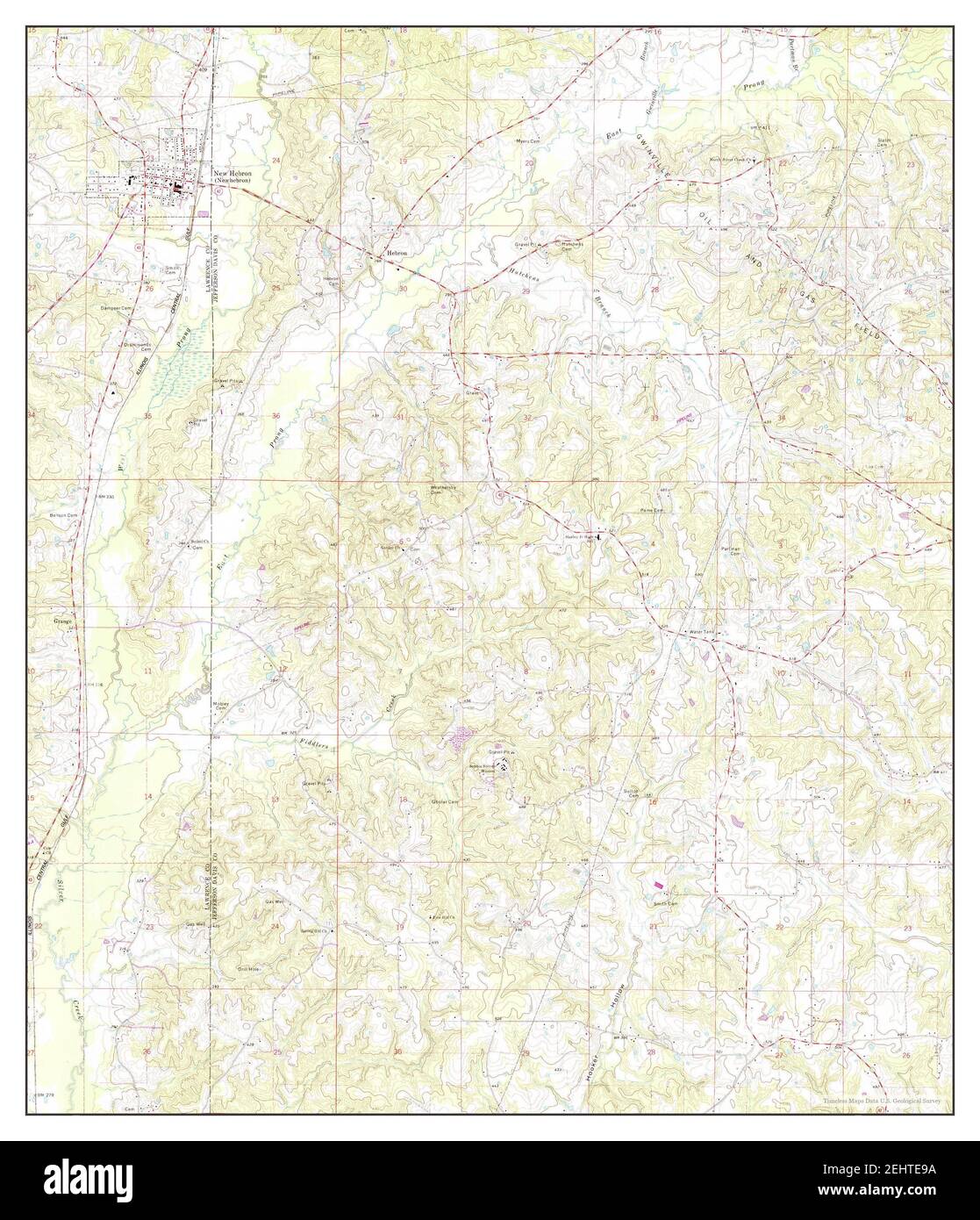 New Hebron, Mississippi, map 1970, 1:24000, United States of America by ...