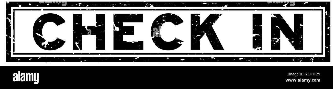 Grunge black check in word square rubber seal stamp on white background ...