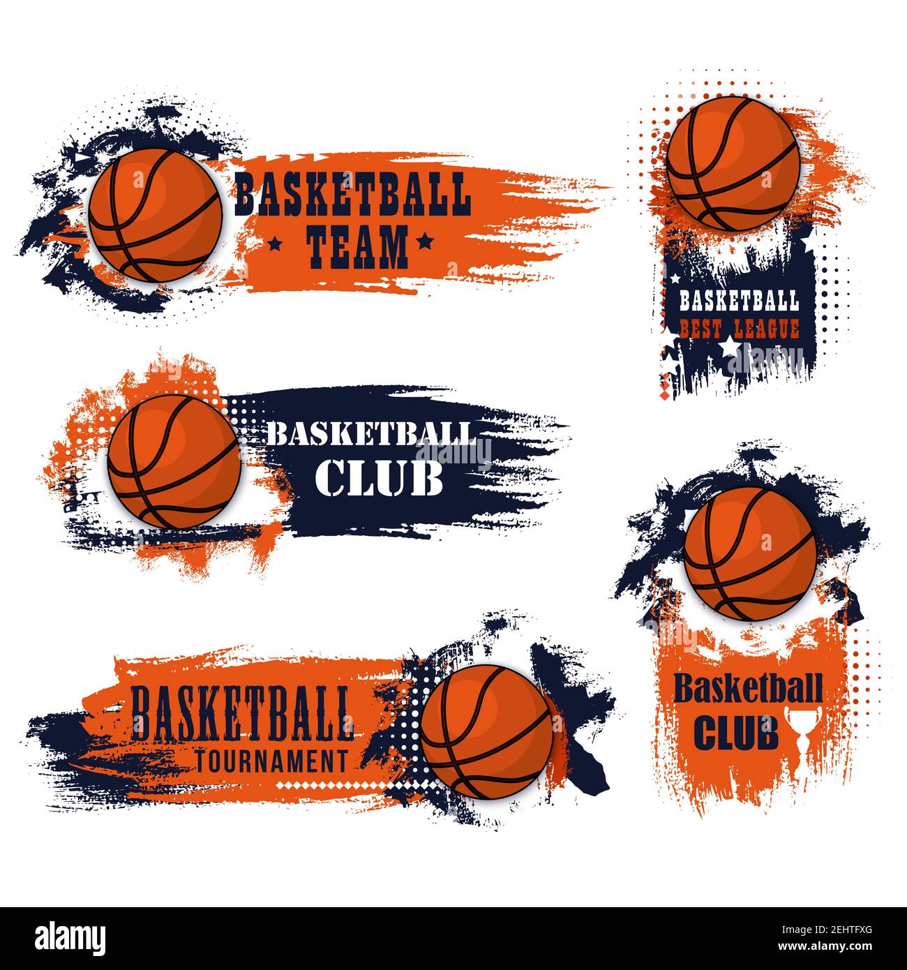 Basketball club icons for college league championship or university ...
