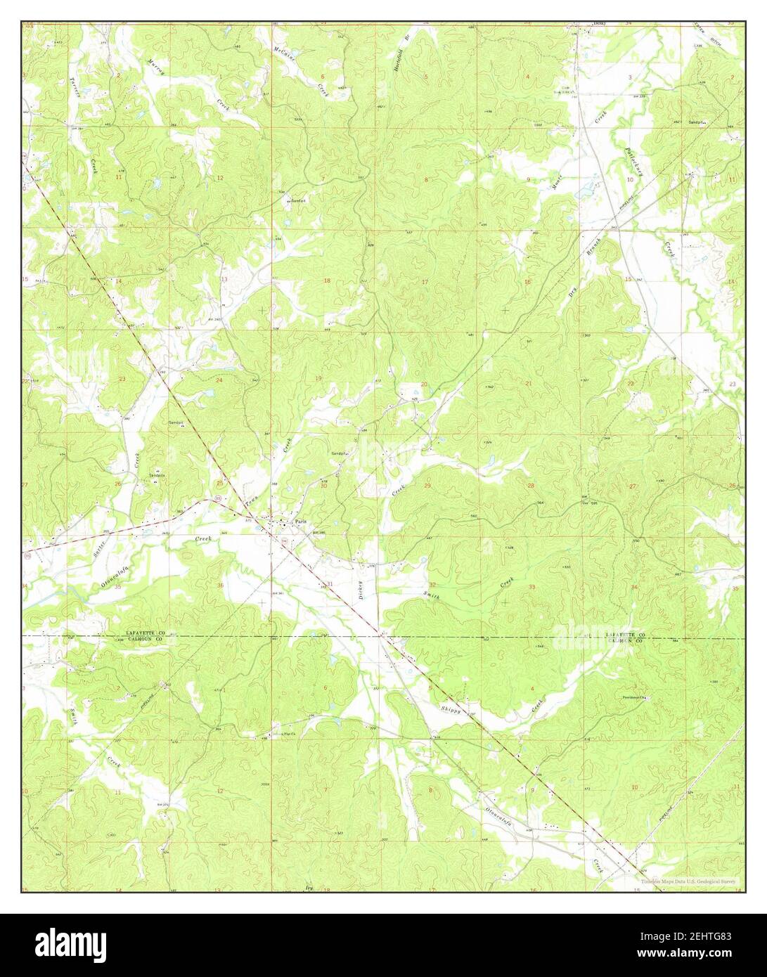Paris, Mississippi, map 1972, 1:24000, United States of America by ...
