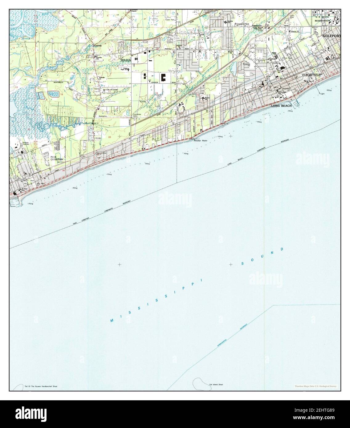 Pass Christian, Mississippi, map 1994, 1:24000, United States of ...