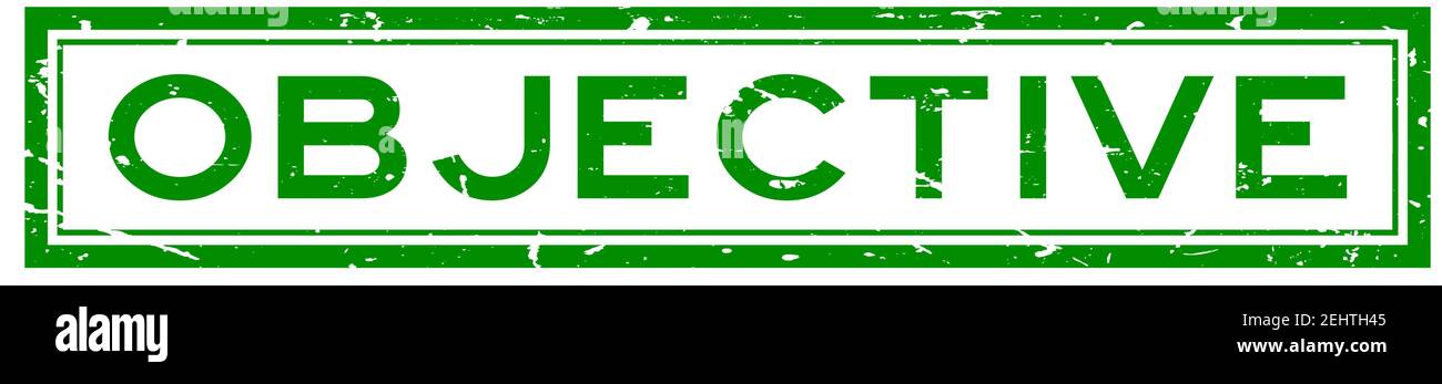 Grunge green objective word square rubber seal stamp on white background Stock Vector Image ...