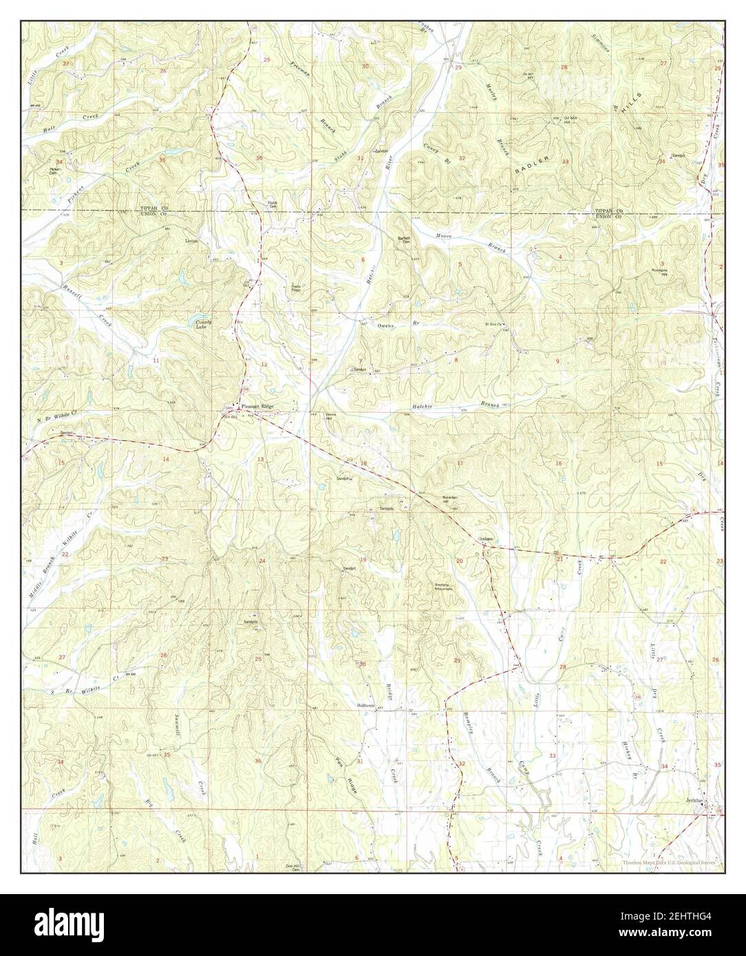 Pleasant Ridge, Mississippi, map 1982, 1:24000, United States of ...