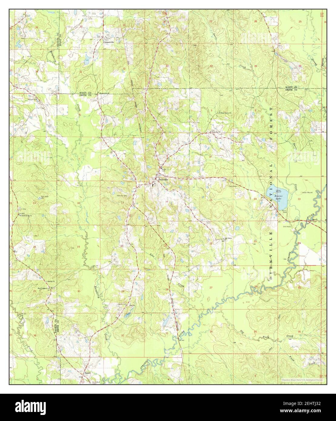 Polkville, Mississippi, map 1968, 1:24000, United States of America by ...