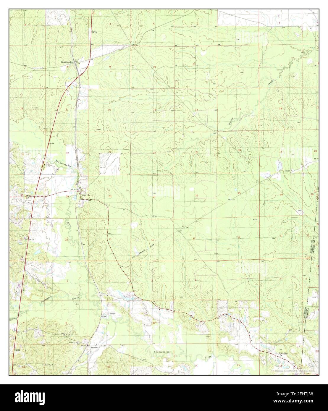 Porterville, Mississippi, map 1974, 1:24000, United States of America ...