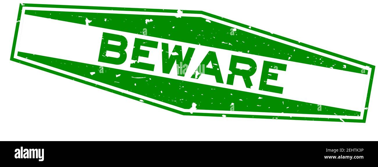 Grunge green beware word hexagon rubber seal stamp on white background Stock Vector Image & Art ...