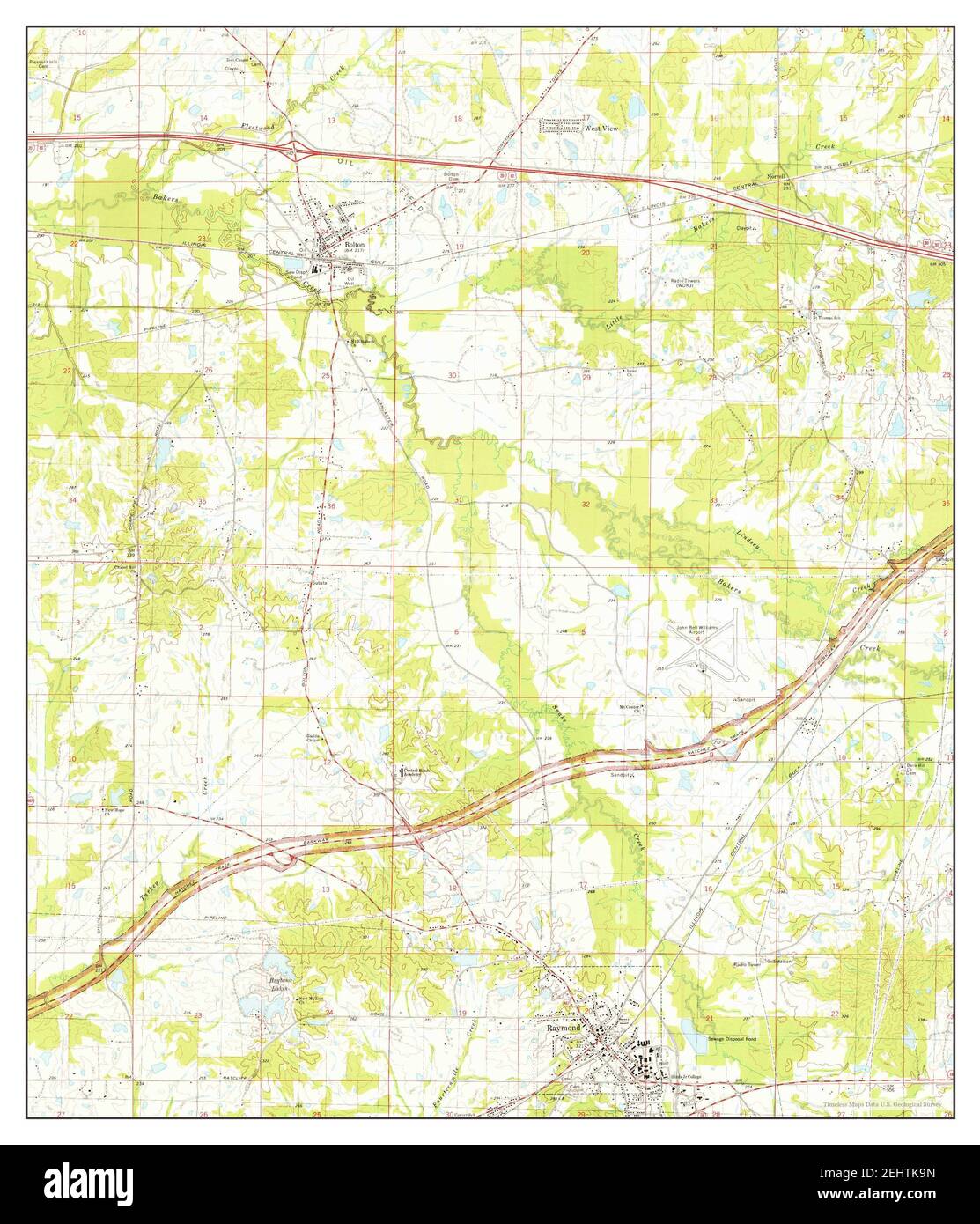 Map of raymond mississippi Cut Out Stock Images & Pictures - Alamy