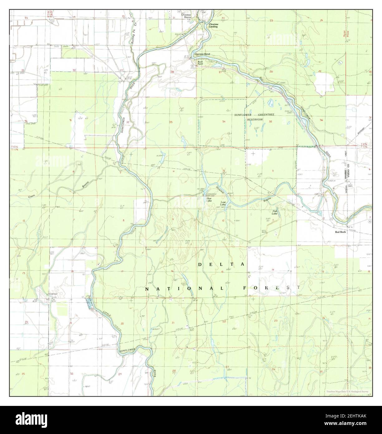 Red Rock, Mississippi, map 1988, 1:24000, United States of America by ...
