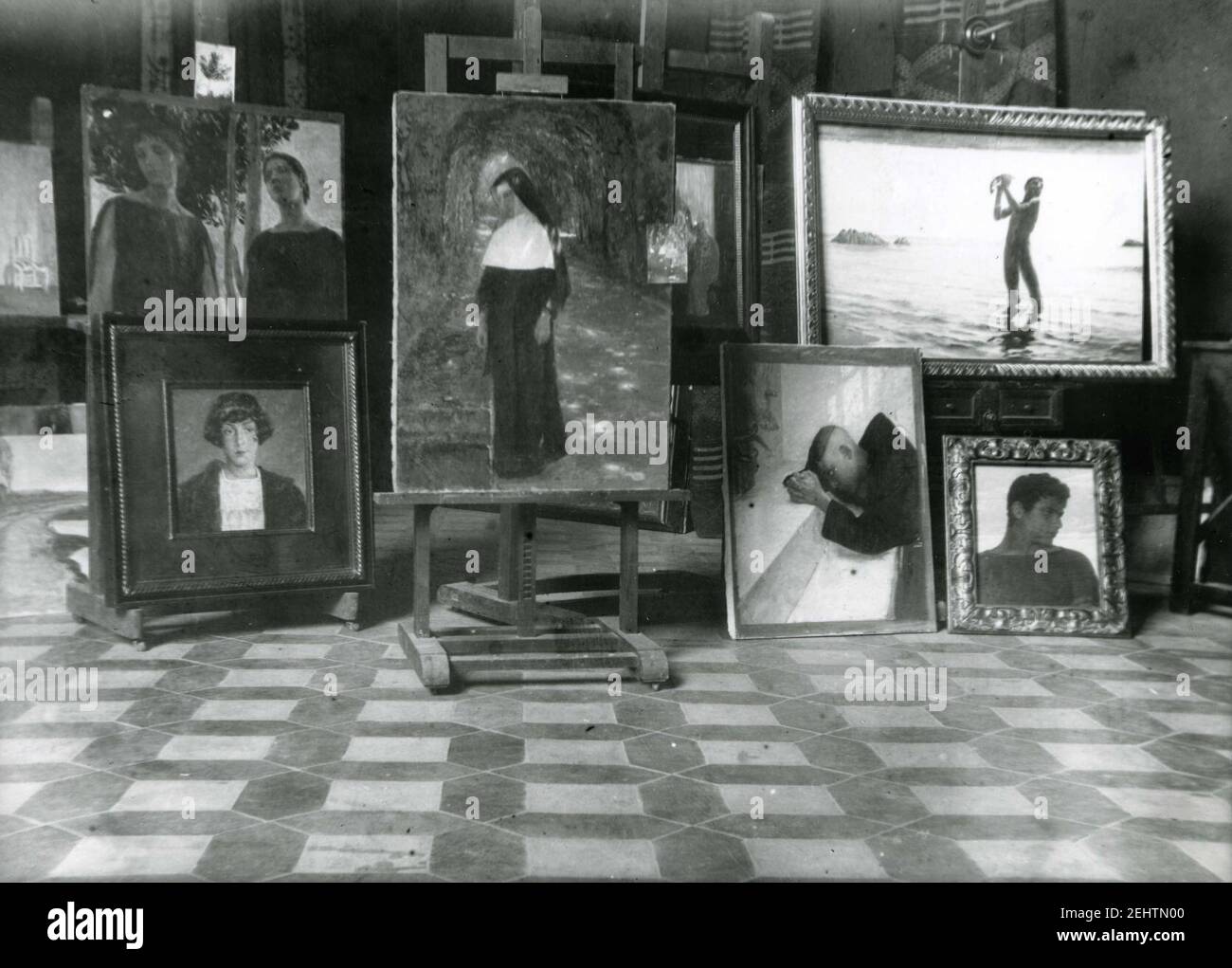 Paul Hoecker-Atelier in Rom-1901 Stock Photo - Alamy